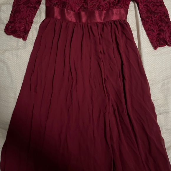 Ever Pretty | Dresses | Everpretty Burgundy Lace Long Dress Vback ...